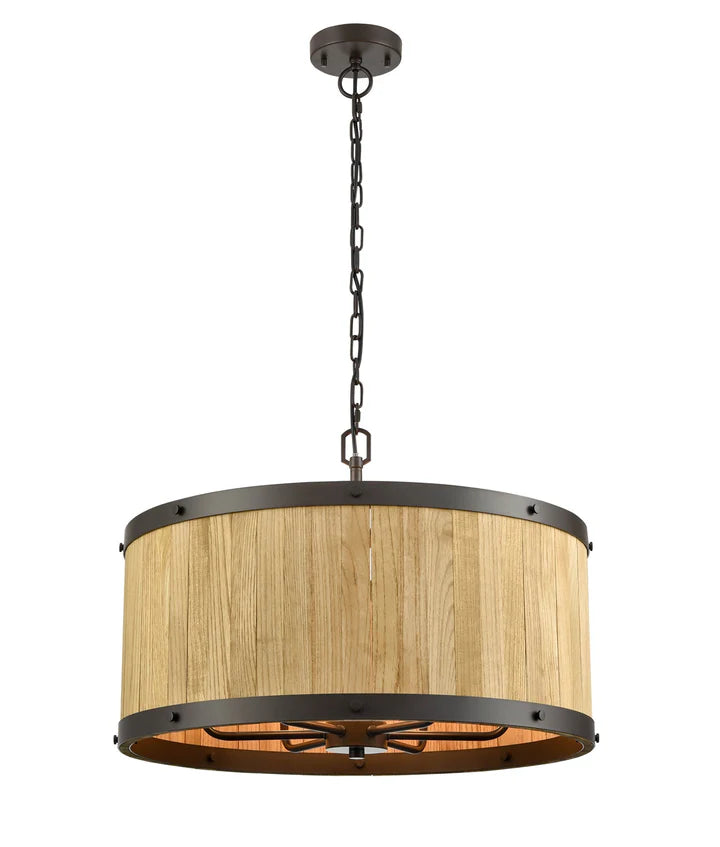 BARRIQUE: Retro Interior Large Drum Wood Pendant Lights – AL Lighting Store