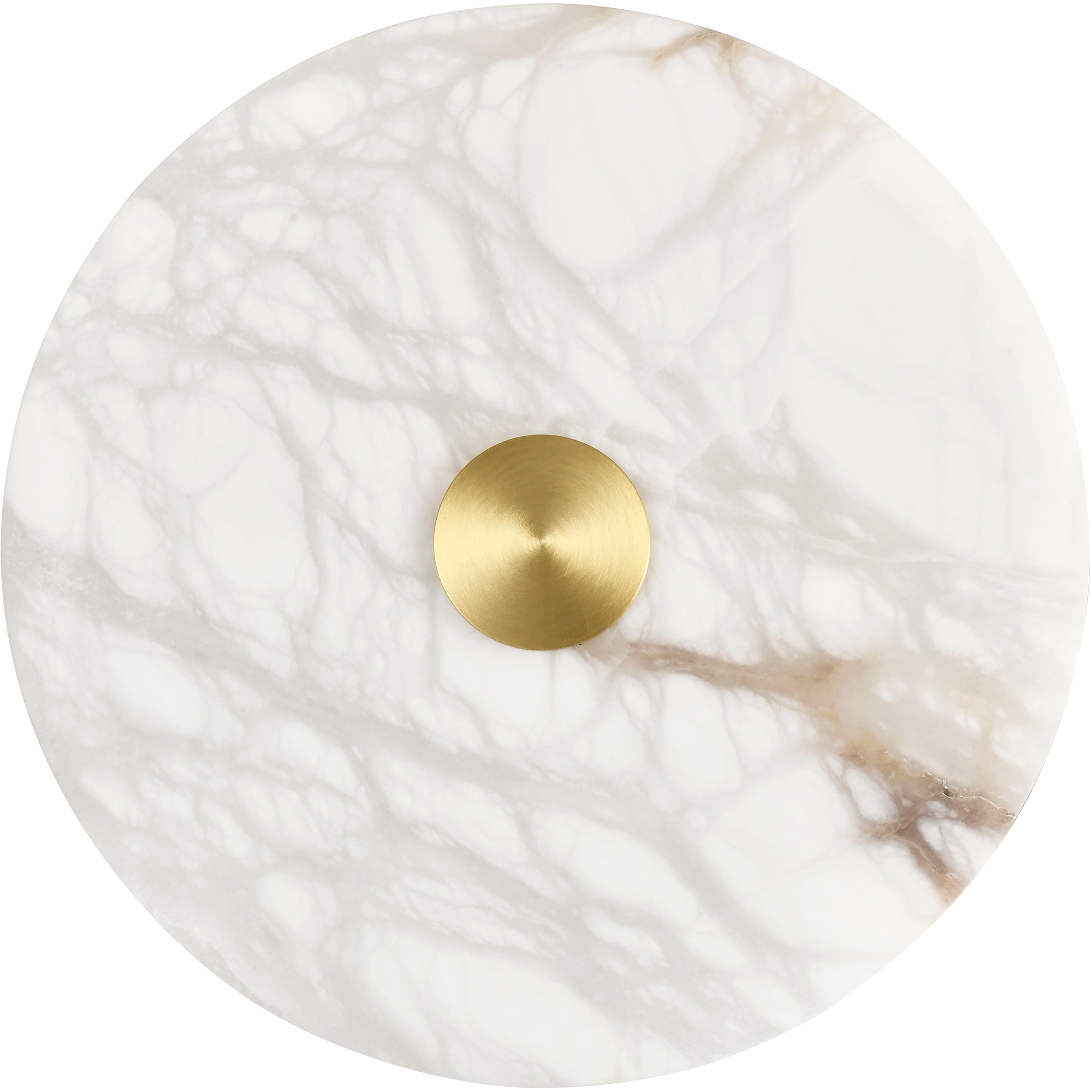 Calibo Bower Modern Alabaster Stone Round Wall Light - Brass – AL ...