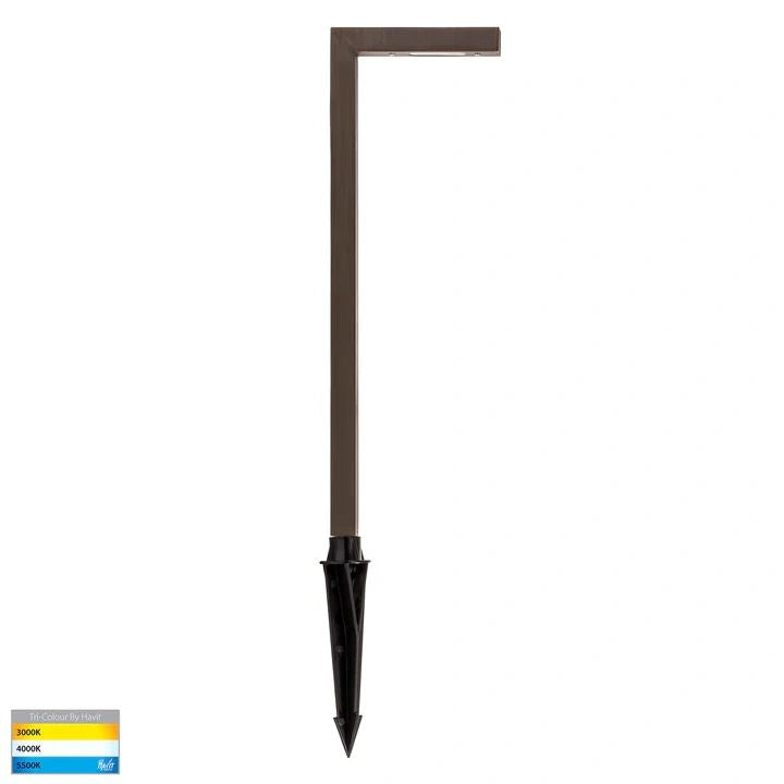 HV1459T- Nedia Square 7w Tri Colour Antique Brass Garden Spike Light ...