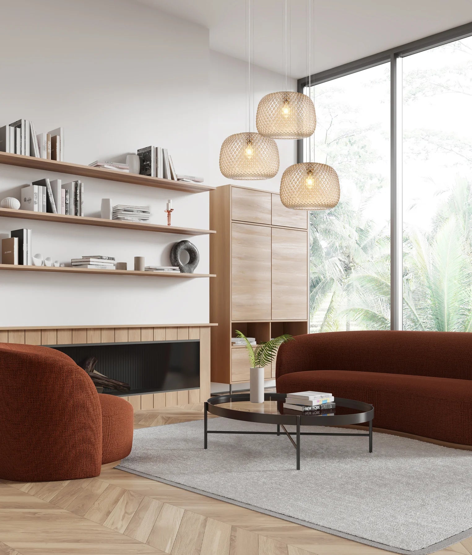 LABU: Interior Dome Glass with Segments Pendant Lights – AL Lighting Store