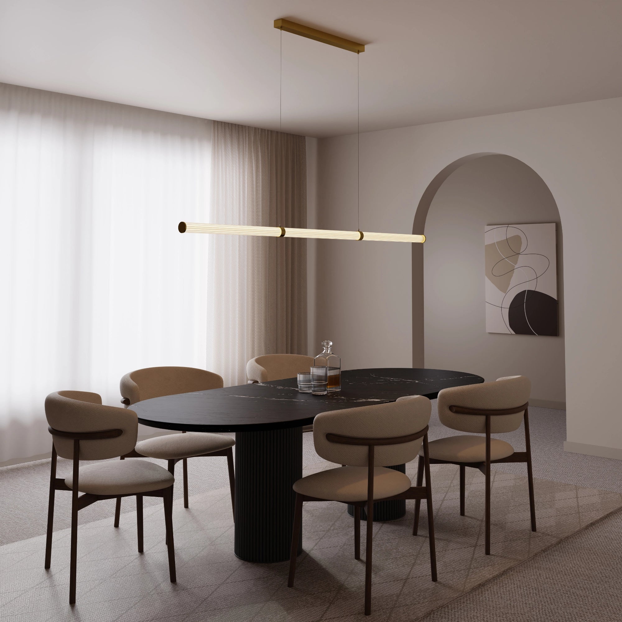 Calibo Charm Modern Fluted Linear Pendant Light – AL Lighting Store