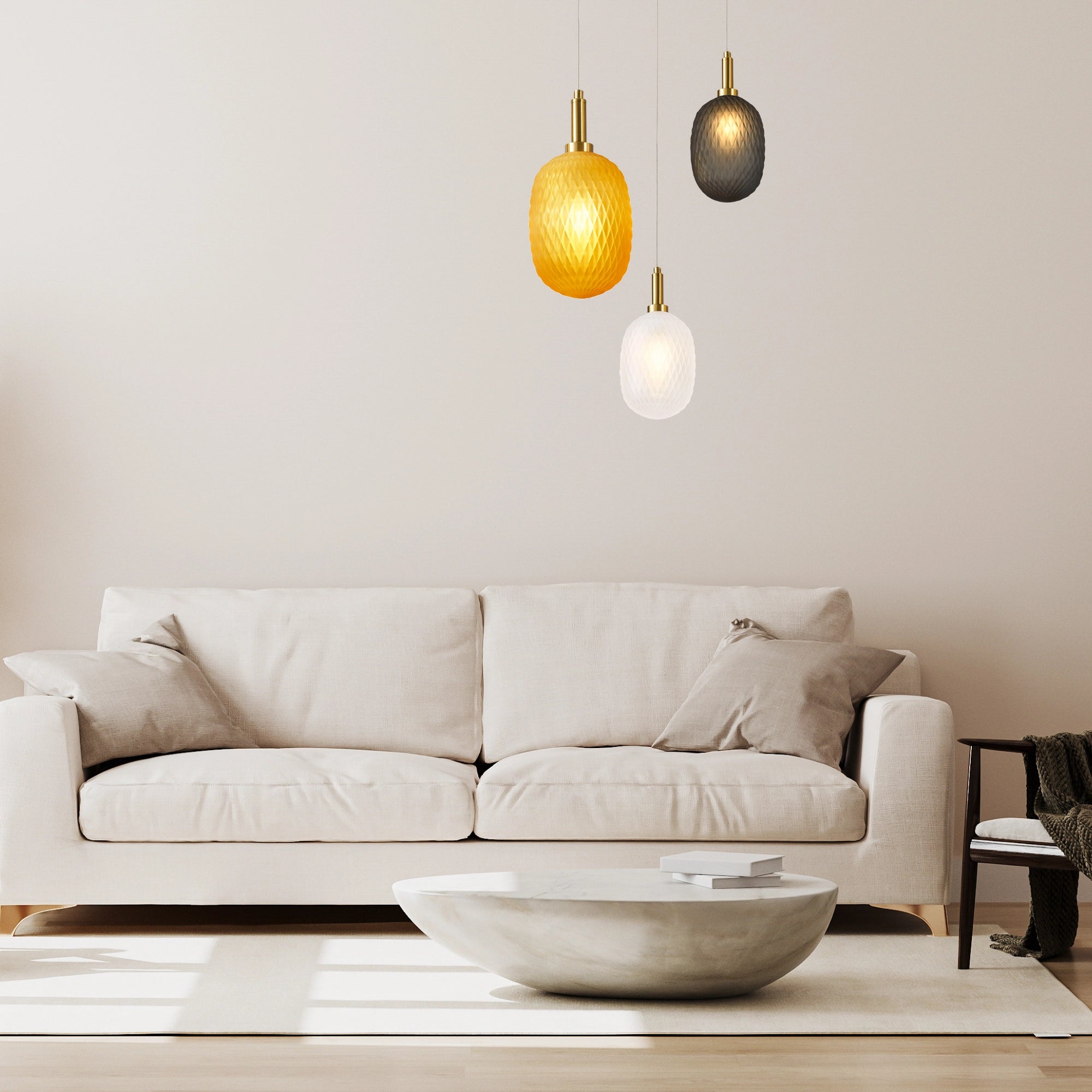 Calibo Lark Diamond Pattern 150mm Glass Pendant – AL Lighting Store