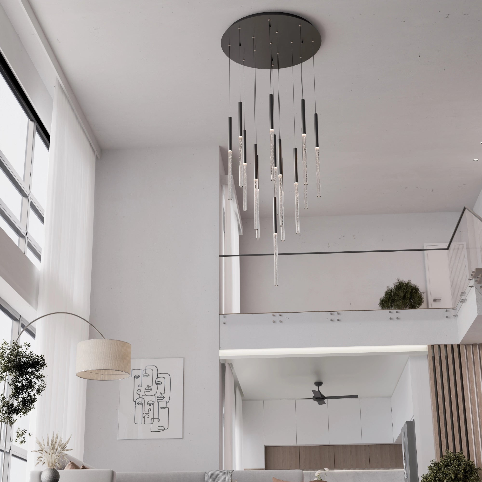 Calibo Rhea 14 Light Pencil Drop LED Pendant – AL Lighting Store