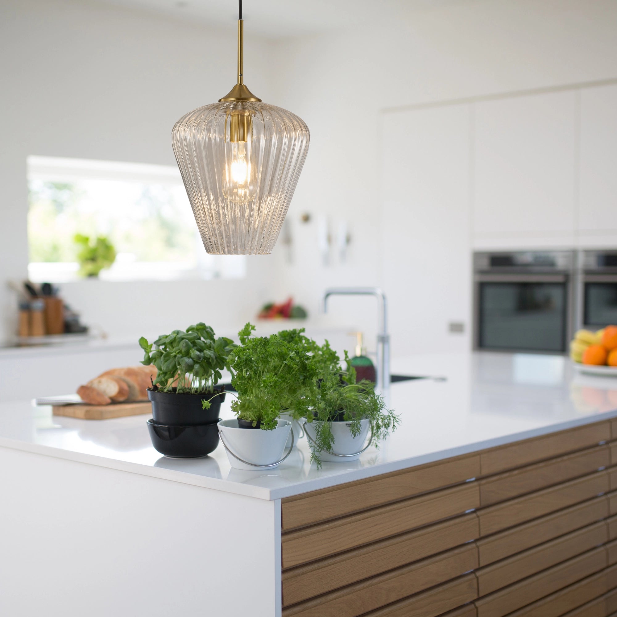 Ribbon Fluted Glass Pendant Light 230mm – AL Lighting Store